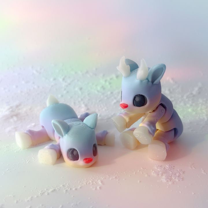 3D Printable Deer Flexi and Sleigh by Layersingreen